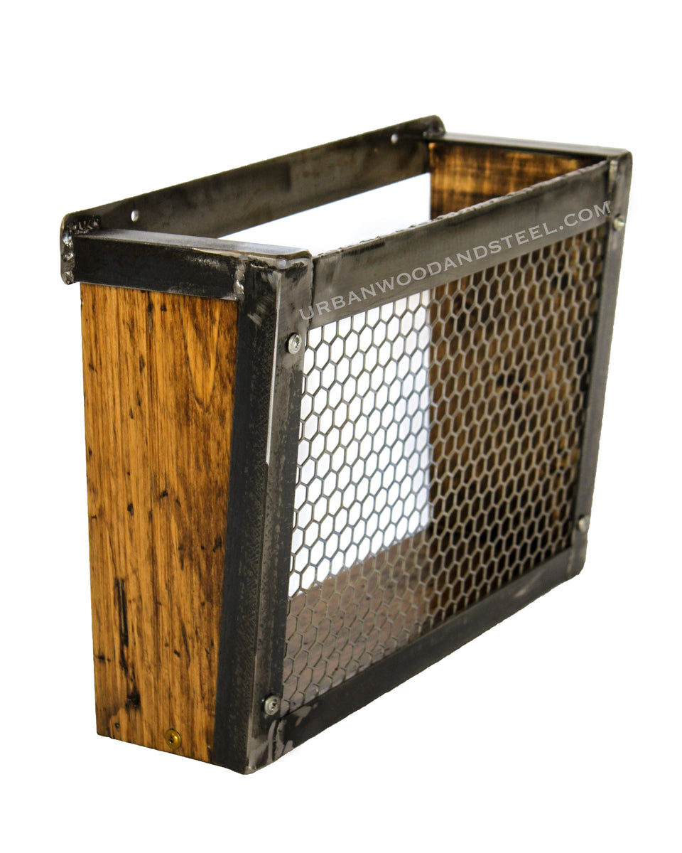 Wall-Mounted Backless Organizer / Menu Holder – Urban Wood & Steel