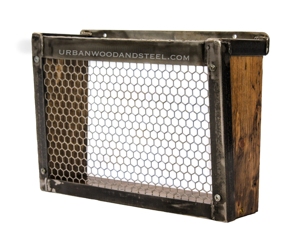 Wall-Mounted Backless Organizer / Menu Holder – Urban Wood & Steel